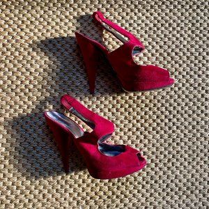 Miu Miu | Shoes | Vintage Miu Miu 65 Red Suede Heels | Poshmark